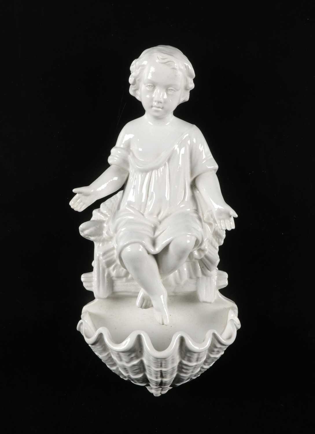Lot 92 - Porcelain Holy Water Font Depicting the