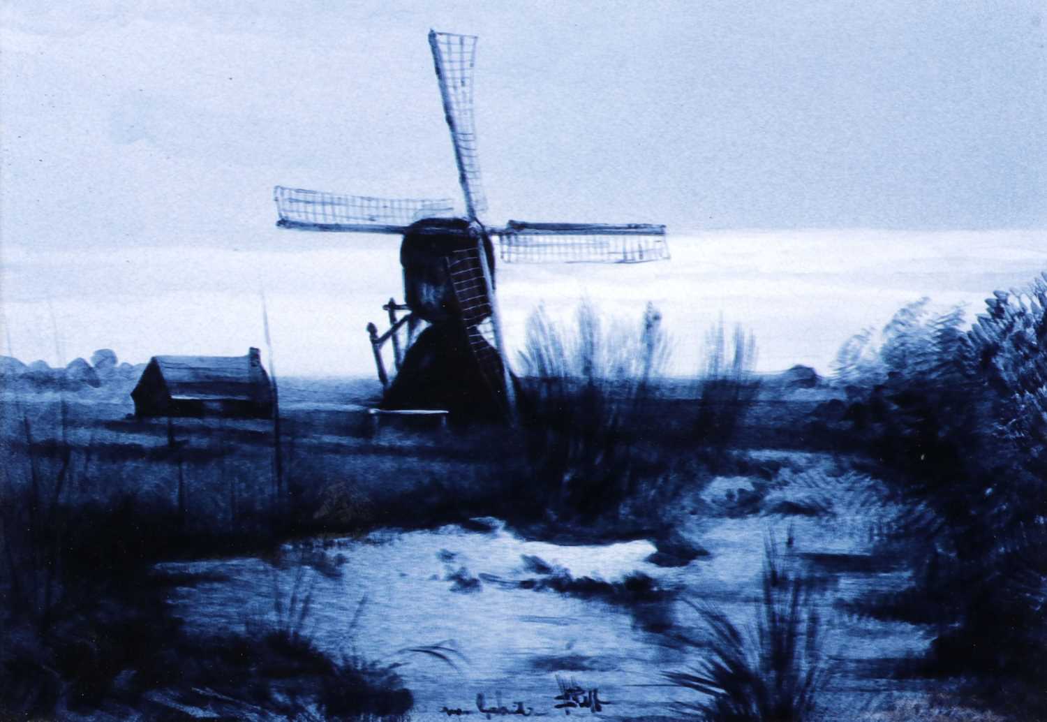 Lot 175 - Tegel met molenlandschap, Henri Breetvelt,