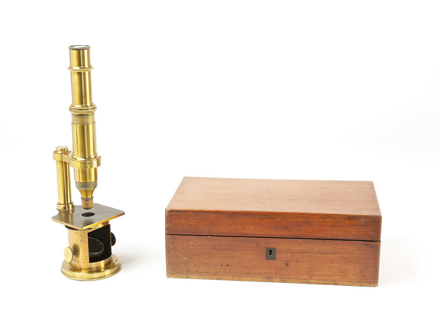 Lot 110 - A Nachet et Fils Monocular Drum Microscope,
